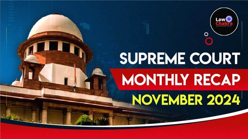 Monthly Recap For The Month Of November 2024